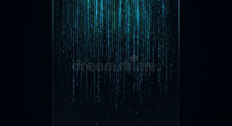 Vertical Streams Of Digital Binary Code Cascade Downward Against A