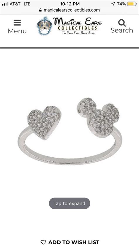 Disney Crislu Ring Mickey Icon And Heart Silver Rin G852 Stylish