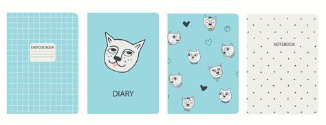 고양이와 매끄러운 패턴을 기반으로 한 표지 템플릿 학교 노트 어린이 일기에 적합 0명에 대한 스톡 벡터 아트 및 기타 이미지 0명 개체 그룹 고양이 새끼 Istock