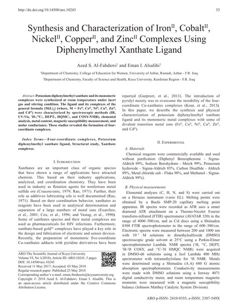 Pdf Synthesis And Characterization Of Iron Ii Cobalt Ii Nickel Ii