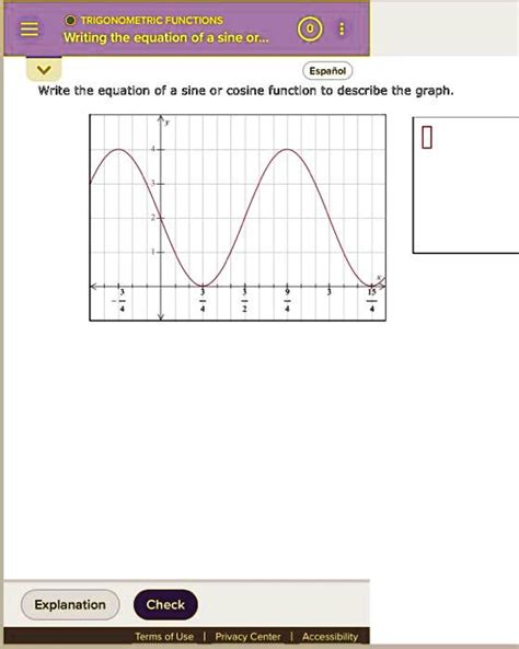Solved Text O Trigonometric Functions Writing The Equation Of A Sine Or Cosine Function To