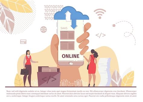 Saas 기술 추상 개념 그림 무료 벡터