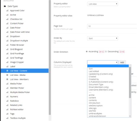 Custom List Views Per Doctype In Umbraco Backend