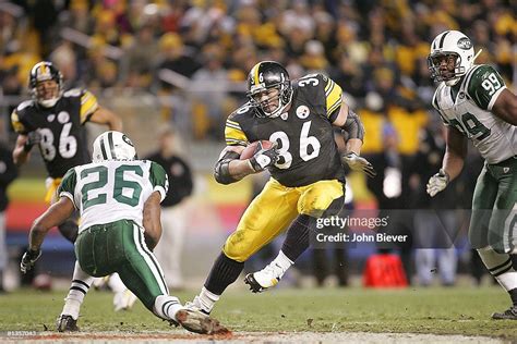 Afc Playoffs Pittsburgh Steelers Jerome Bettis In Action Vs New York