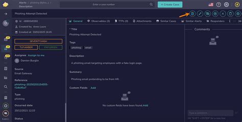 Create A Case From An Alert TheHive Documentation