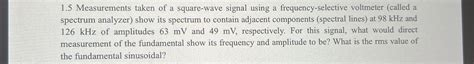 Solved 15 ﻿measurements Taken Of A Square Wave Signal Using