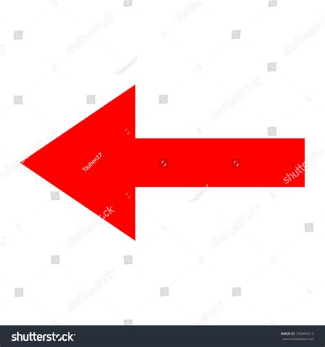Icon Red Arrow Direction On White Stock Vector Royalty Free 756945313