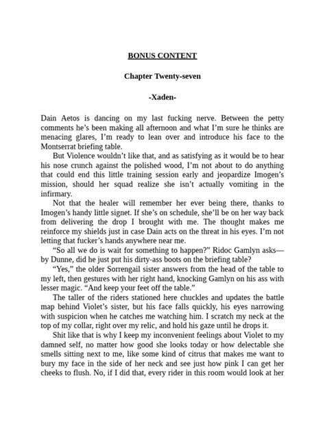 Bonus Content Chapter Twenty Seven Xaden Pdf