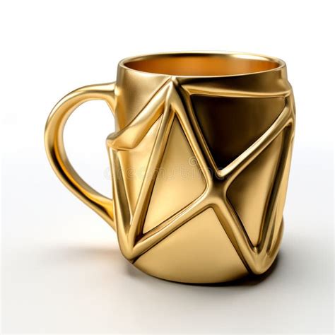 Gold Triangle Mug 3d Printed With Unique Jagged Finish Stock