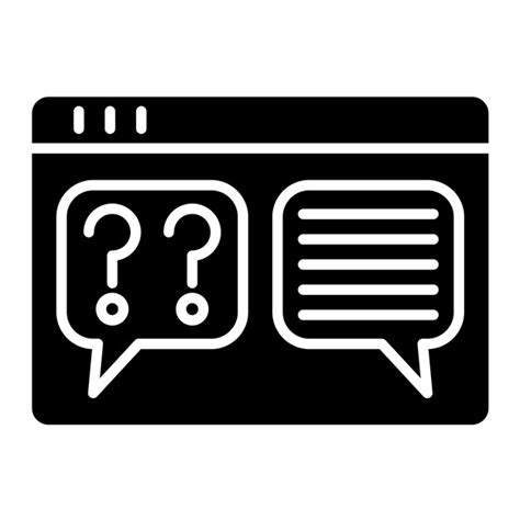 Premium Vector Questions And Answers Glyph Solid Black Illustration