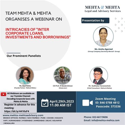 Mehta And Mehta On Linkedin Greetings Professionals Team Mehta And Mehta Organises A Free Webinar