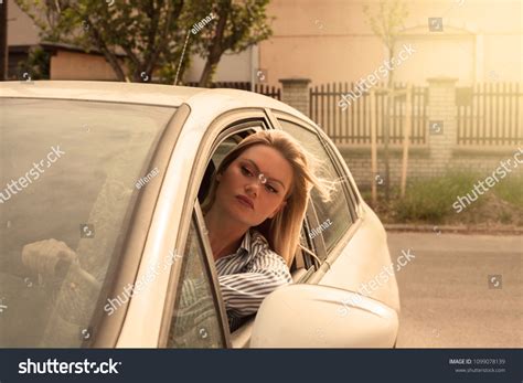 Serious Woman Driving Car Stock Photo Shutterstock
