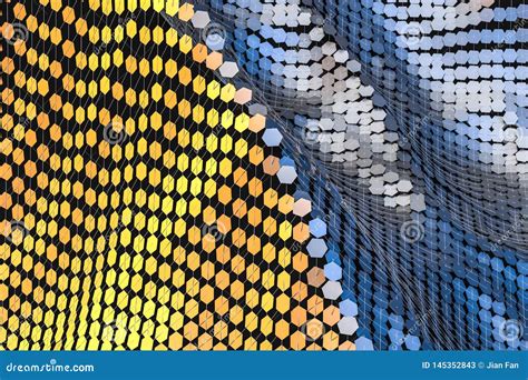 3d Rendering Flow Dot With Gradient Background Stock Illustration