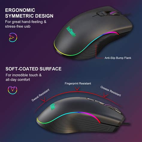 RedThunder Gaming Mouse Wired Programmable Butt Grandado