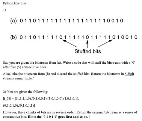 Solved Python Exercise 1 A 011011111111111111110010 B