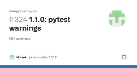 1 1 0 pytest warnings · issue 324 · numpy numpydoc · github