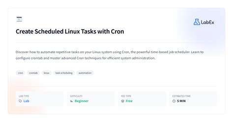 create scheduled linux tasks with cron labex
