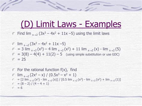 Ppt Bcc014 Determining Limits Using Limit Laws And Algebra Powerpoint Presentation Id
