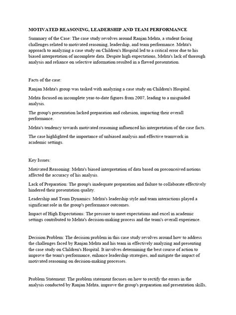 Motivated Reasoning Pdf Leadership Decision Making