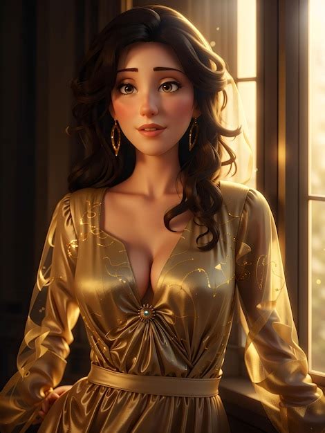 premium ai image 3d cartoon style character of women with brown hairs