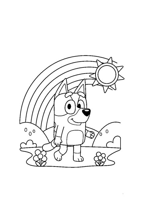 Free Printable Mackenzie From Bluey Tv Series Walking Gently Under A