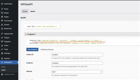 format json data wpgetapi