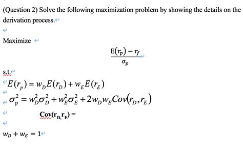 Solved Question 2 Solve The Following Maximization Problem Chegg Com