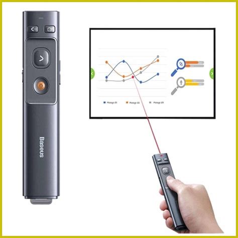 BASEUS Wireless Presenter Laser Pointer GHz Type C Remote Controller PPT Pen For Projector
