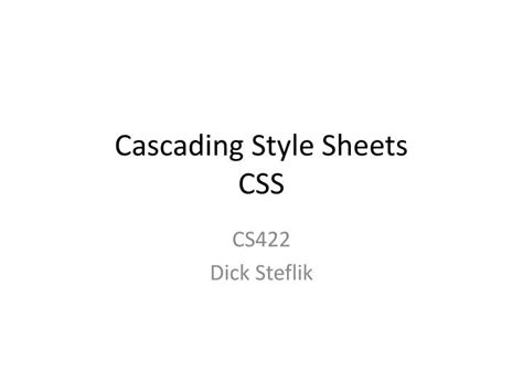 Ppt Cascading Style Sheets Css Powerpoint Presentation Free Download Id4028746