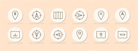 premium vector navigator set icon b location pointer mark pointer tip