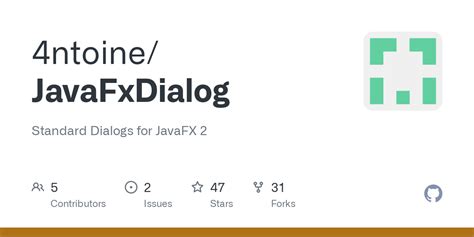 Github 4ntoinejavafxdialog Standard Dialogs For Javafx 2