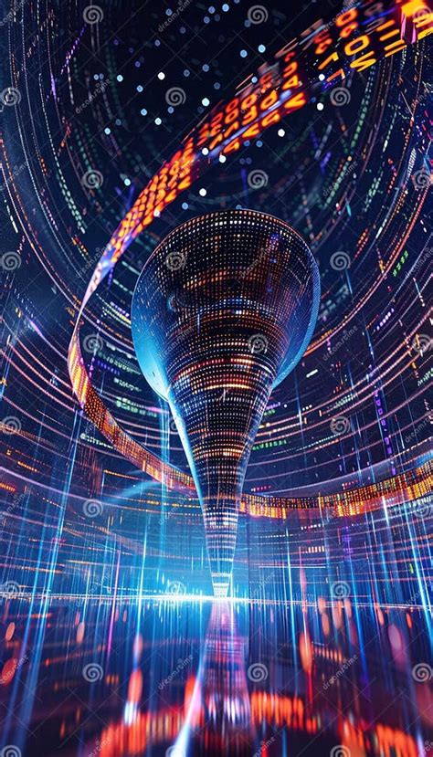 A Stunning Image Of A Large Funnel Overflowing With Data Streams Representing Big Data