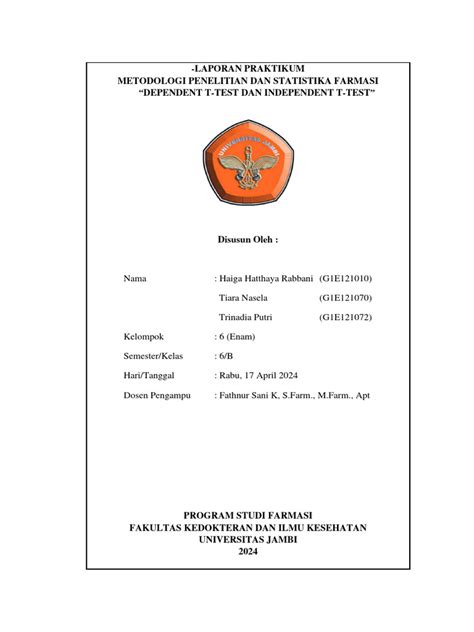 Kelompok 6b Dependent T Test Dan Independent T Test Pdf