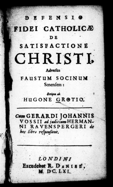 Defensio Fidei Catholicae 1661 Grotius Hugo Free Download