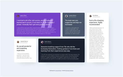 frontend mentor testimonials grid section solution coding challenge