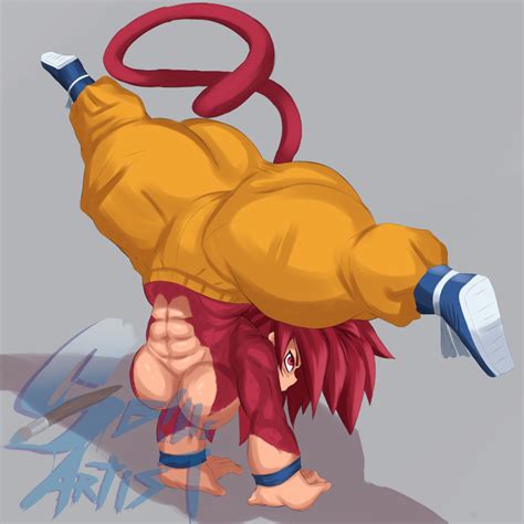 Rule 34 Abs Big Arms Cel Shading Dragon Ball Daima Fur Gigantic Ass Gray Background Hair