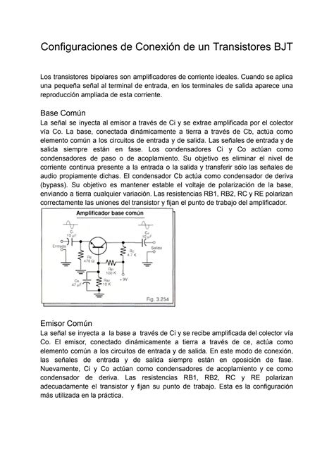 SOLUTION: Configuraciones de conexi n de un transistores bjt - Studypool