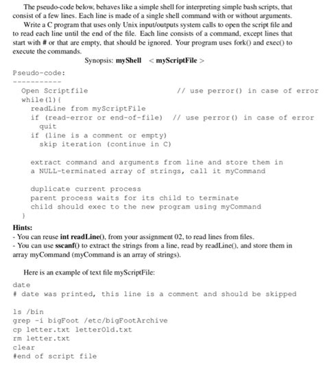Solved Use C And System Calls For Opening And Closing Files Chegg Com