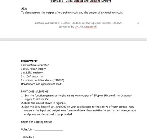 AIM To Demonstrate The Output Of A Clipping StudyX