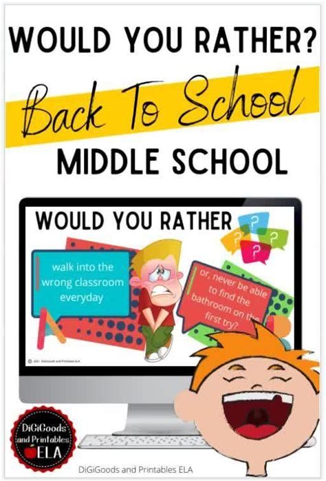 Would your rather back to school or end of year game for middle school – Artofit