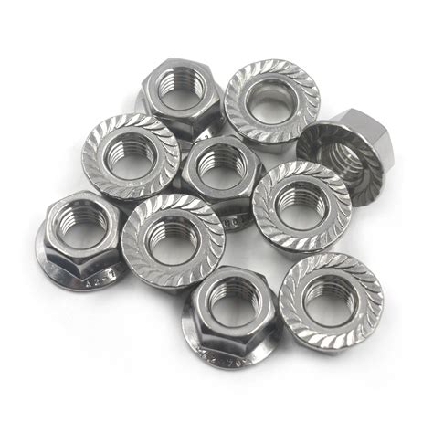 304 스테인레스 스틸 M12 톱니 형 육각 플랜지 너트 잠금 장치 10 개 팩 Hex Flange Nut Flange Nuthex Locknut Aliexpress