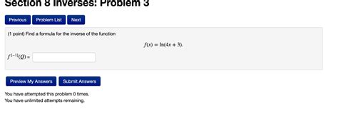 solved section 8 inverses problem 3 previous problem list