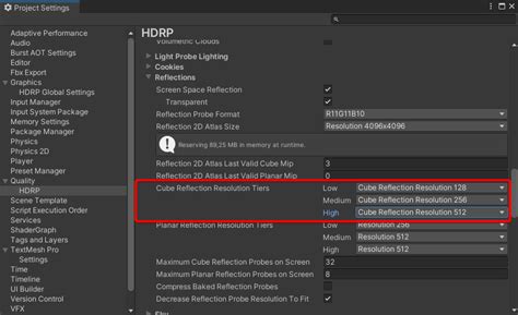 Set Custom Reflectioon Resolution Runity3d