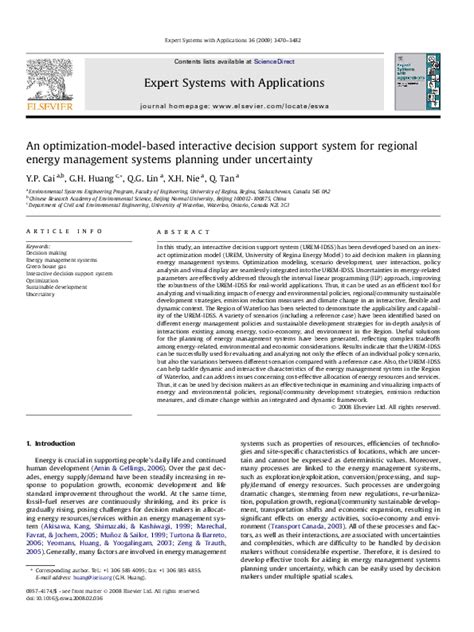 Pdf An Optimization Model Based Interactive Decision Support System