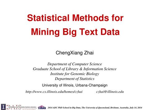 Ppt Statistical Methods For Mining Big Text Data Powerpoint
