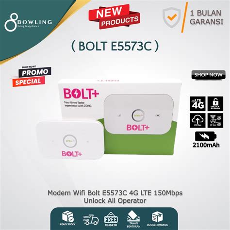 Jual Modem Wifi Mifi BOLT E5573 E5573C 4G LTE Unlock All Operator 1500mAh Shopee Indonesia