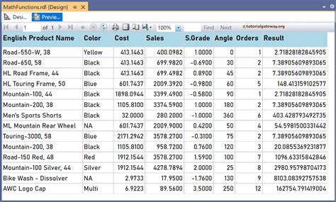 SSRS Exp Function