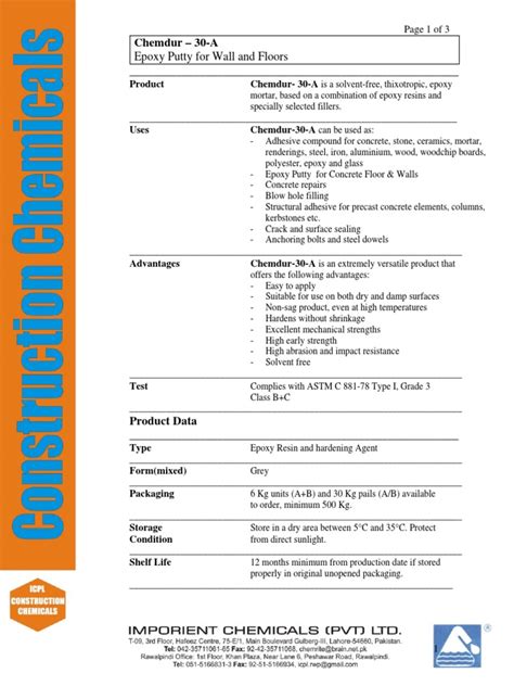 Chemdur 30 A Pdf Epoxy Adhesive