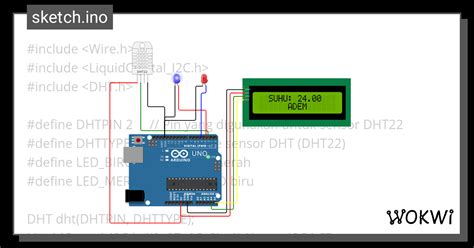 Tugas Dht22 Lcd Dan Led Wokwi Esp32 Stm32 Arduino Simulator