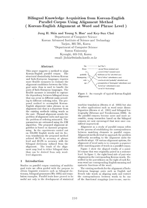 Pdf Bilingual Knowledge Acquisition From Korean English Parallel
